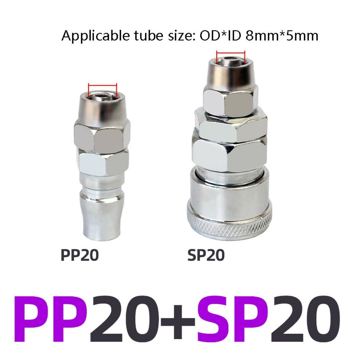 8mm Quick Release Air Line Hose Coupling Fittings for Compressor ...