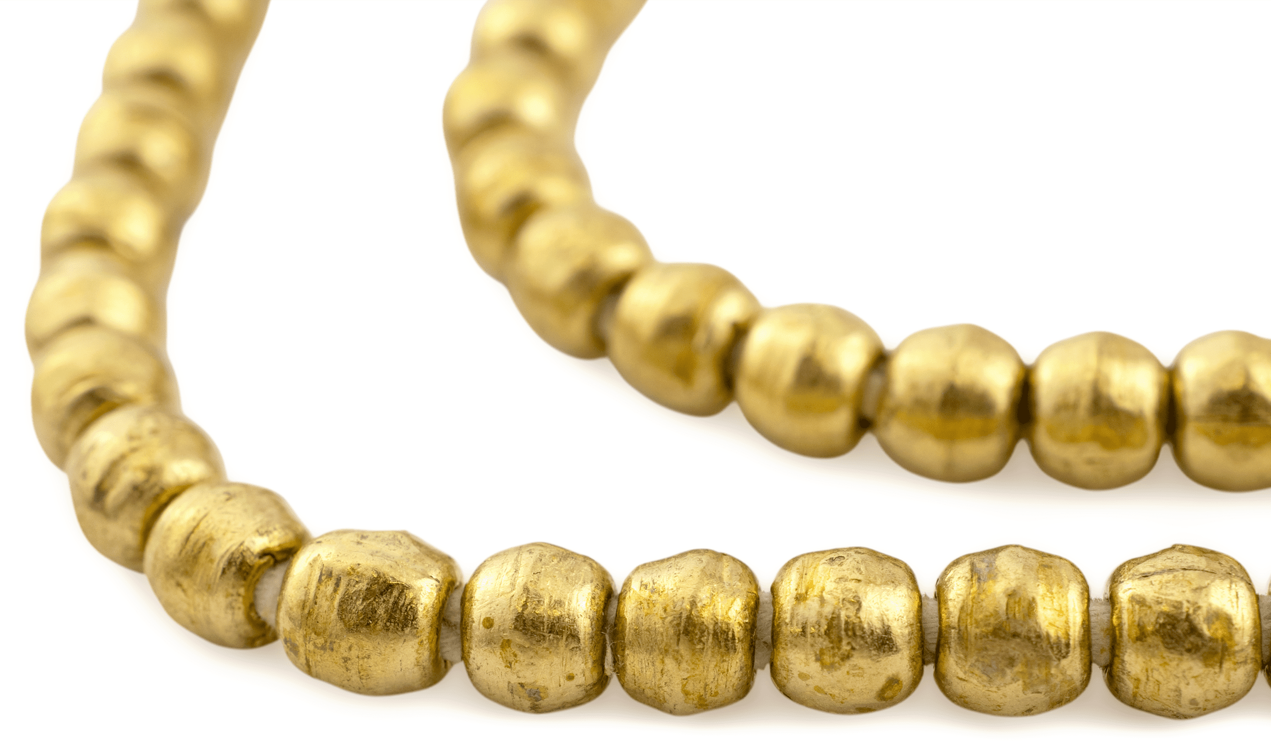 The Bead Chest 8mm Round Brass Beads - Full Strand of African Metal ...
