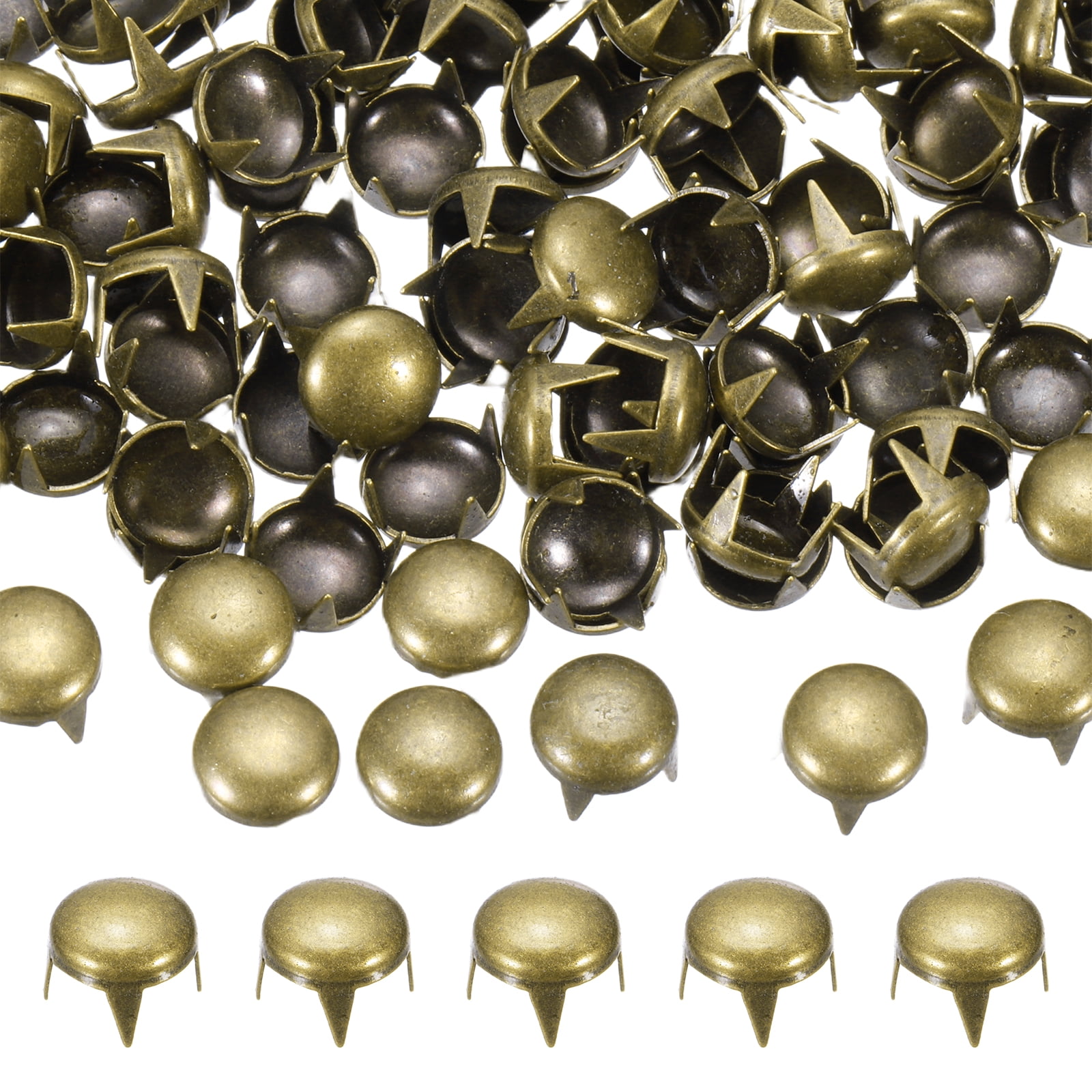 8mm Round Dome Rivet, 90 Pcs Metal 4 Claw Spike Spot Stud Punk Rock ...