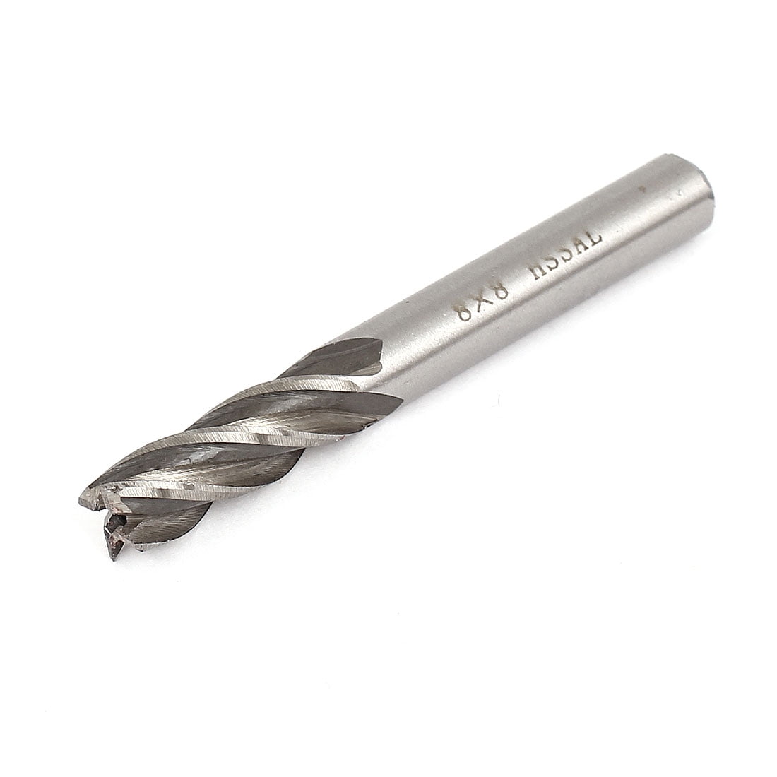 8mm Shank 8mm Cutting Dia 65mm Long HSS 4-Flutes Straight Shank End ...