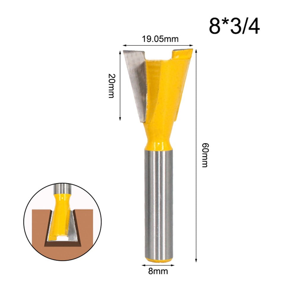 8mm Shank Dovetail Joint Router Bits Woodworking Engraving Bit Milling ...