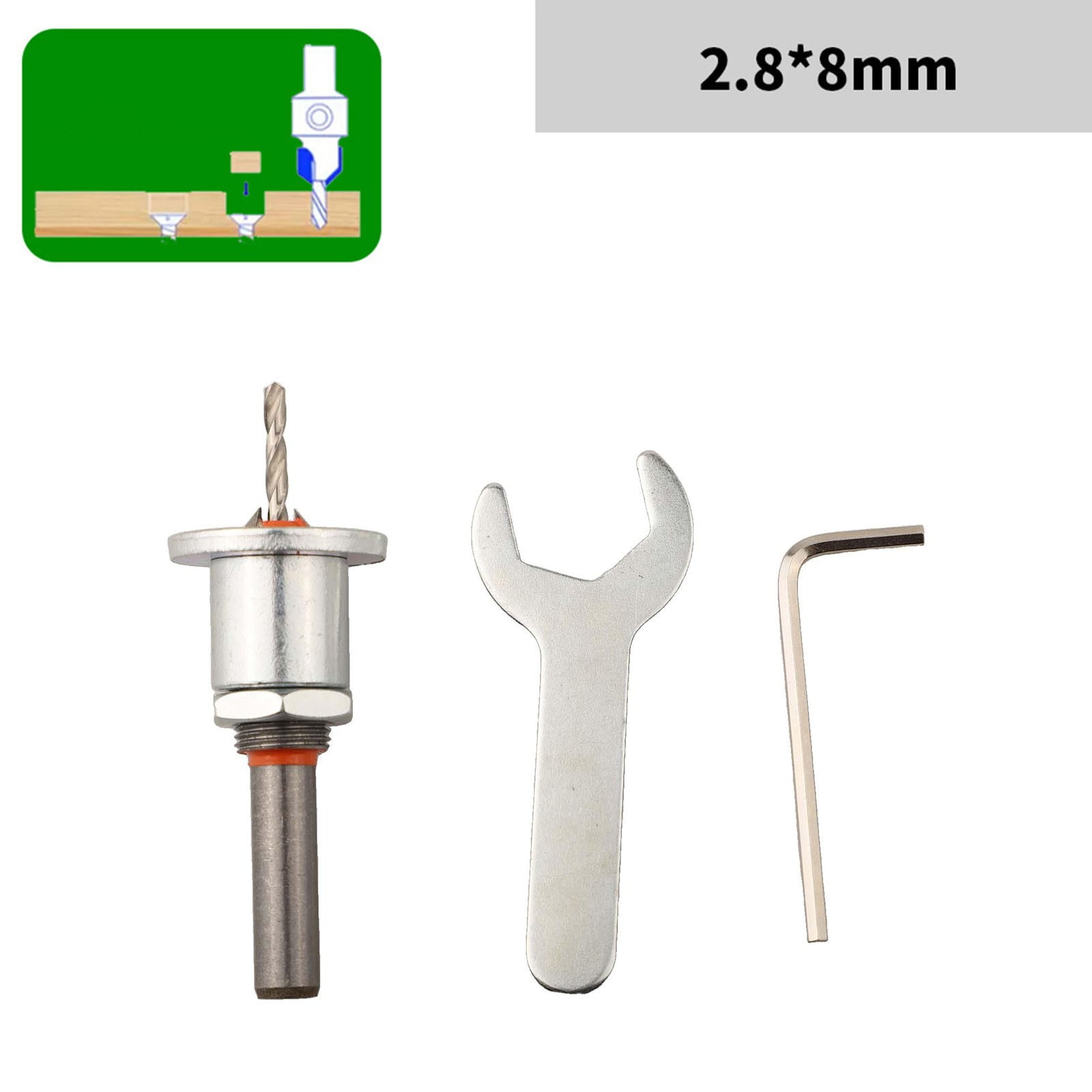 8mm Shank Drill Bit Core Limiter Countersink Drills Router Bit ...