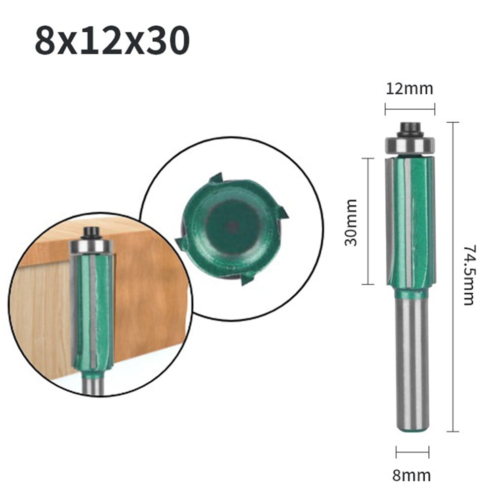 8mm Shank Milling Cutter Flush Trimming With Bearing Router Bit ...