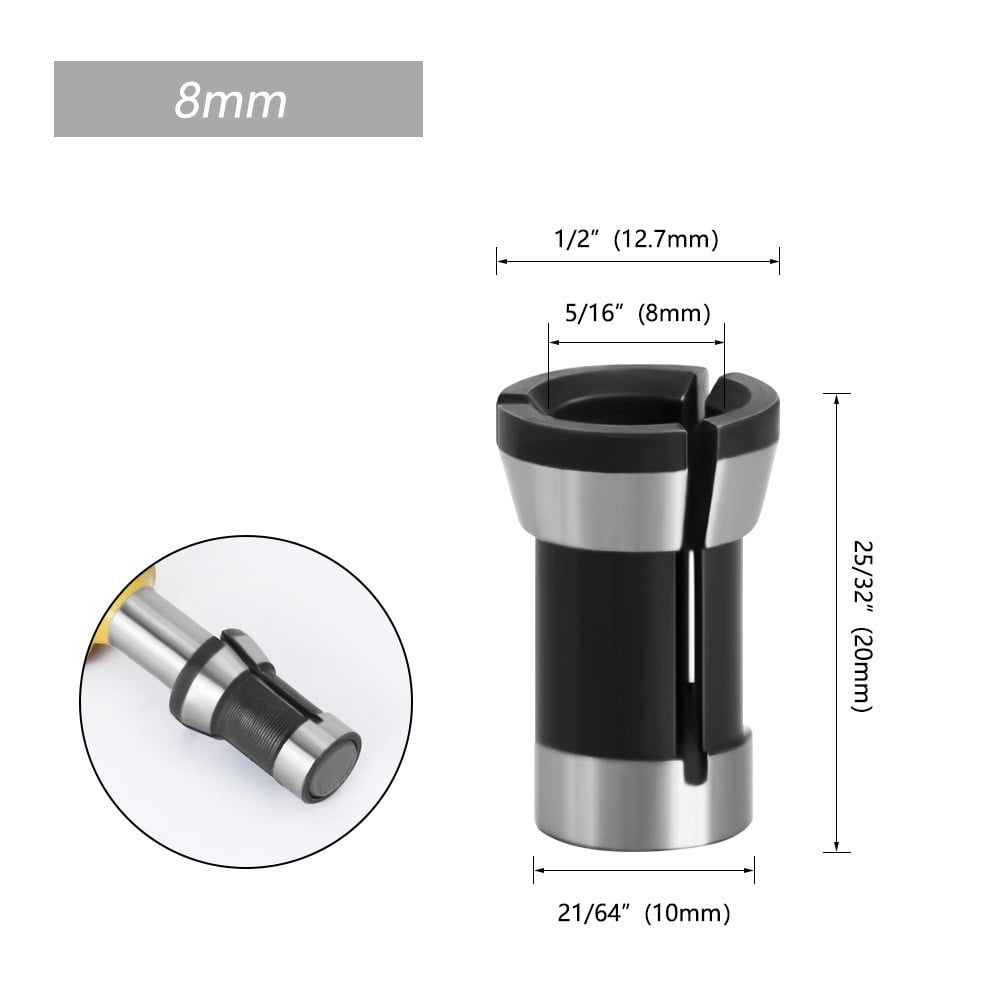 8mm Shank Router Bit Extension Collet Chuck Rod Trim Molding Machine ...