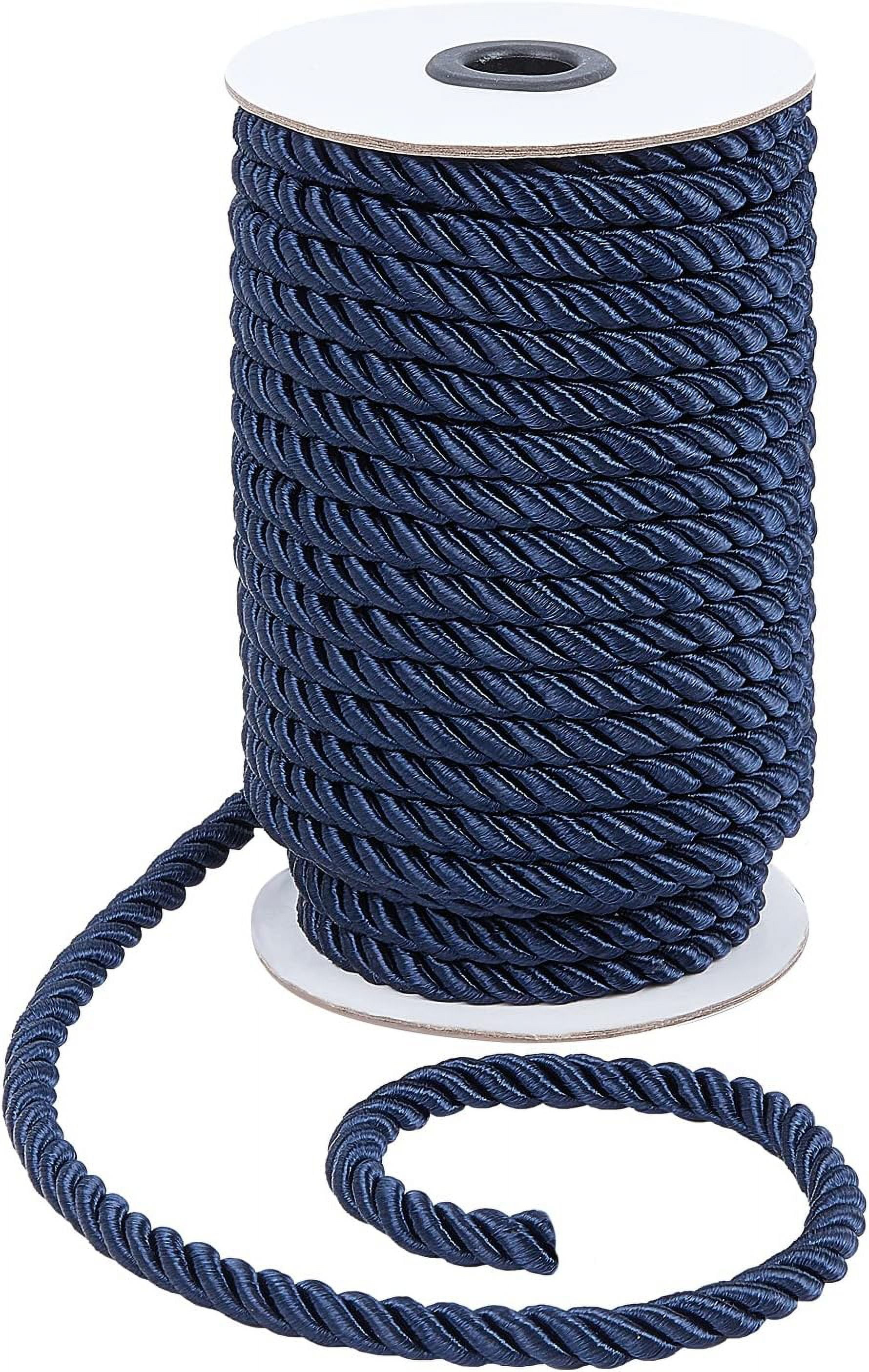 8mm Silk Ropes 20 Yards 3-Ply Twisted Cord Trim Decorative Rope Shiny ...