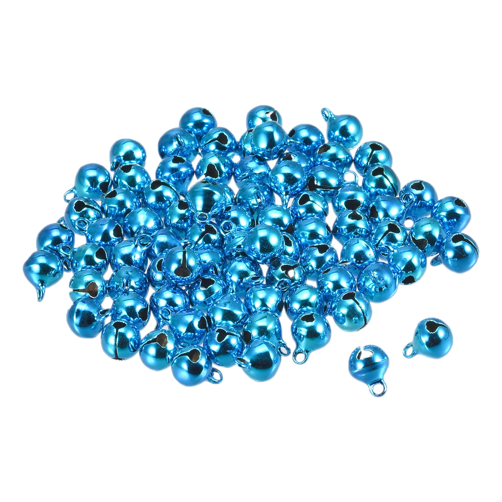 8mm Small Jingle Bells for Craft DIY Christmas Vacuum Plating Blue 80 ...