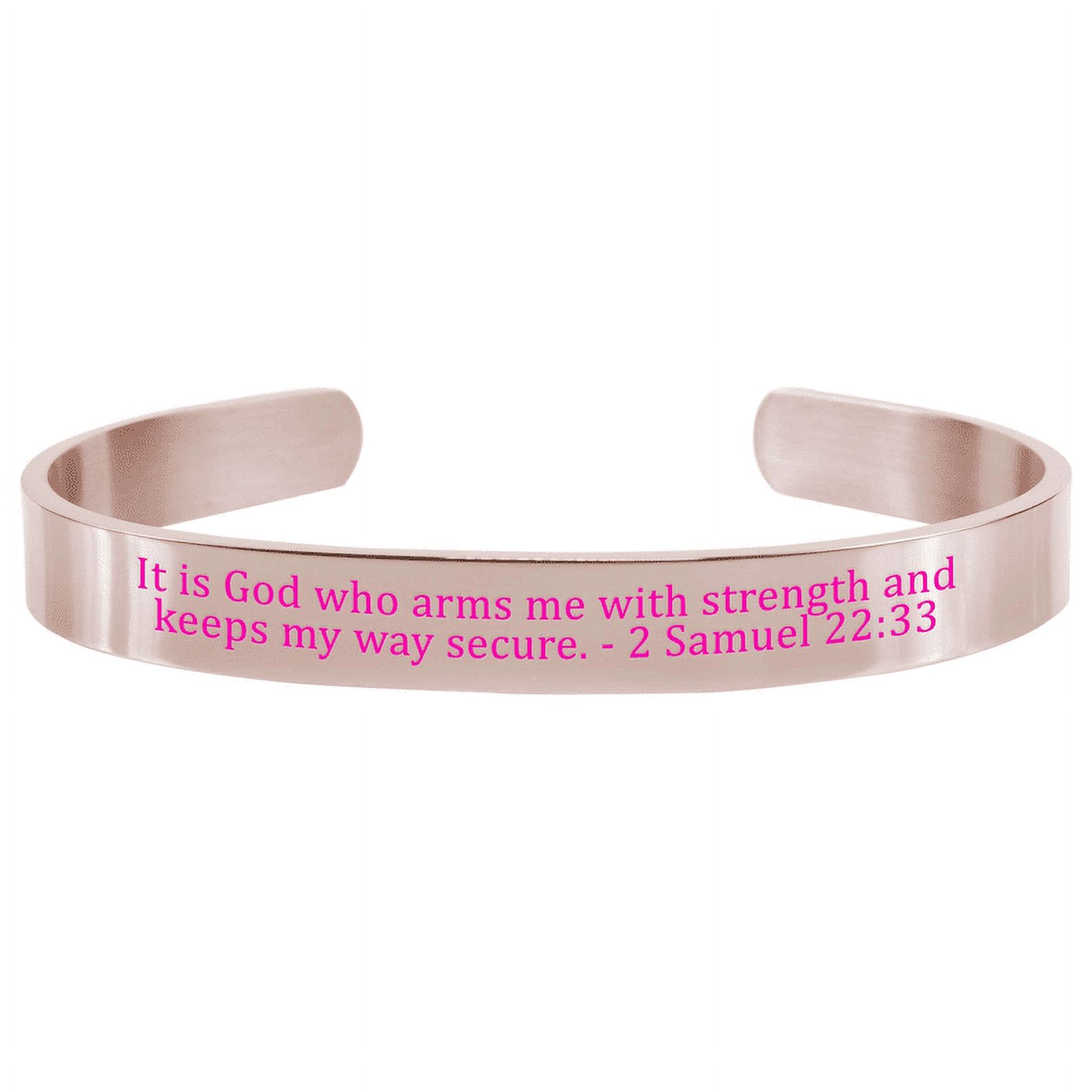 8mm Solid Stainless Steel Colored Scripture Cuff In Rose Gold By Pink ...