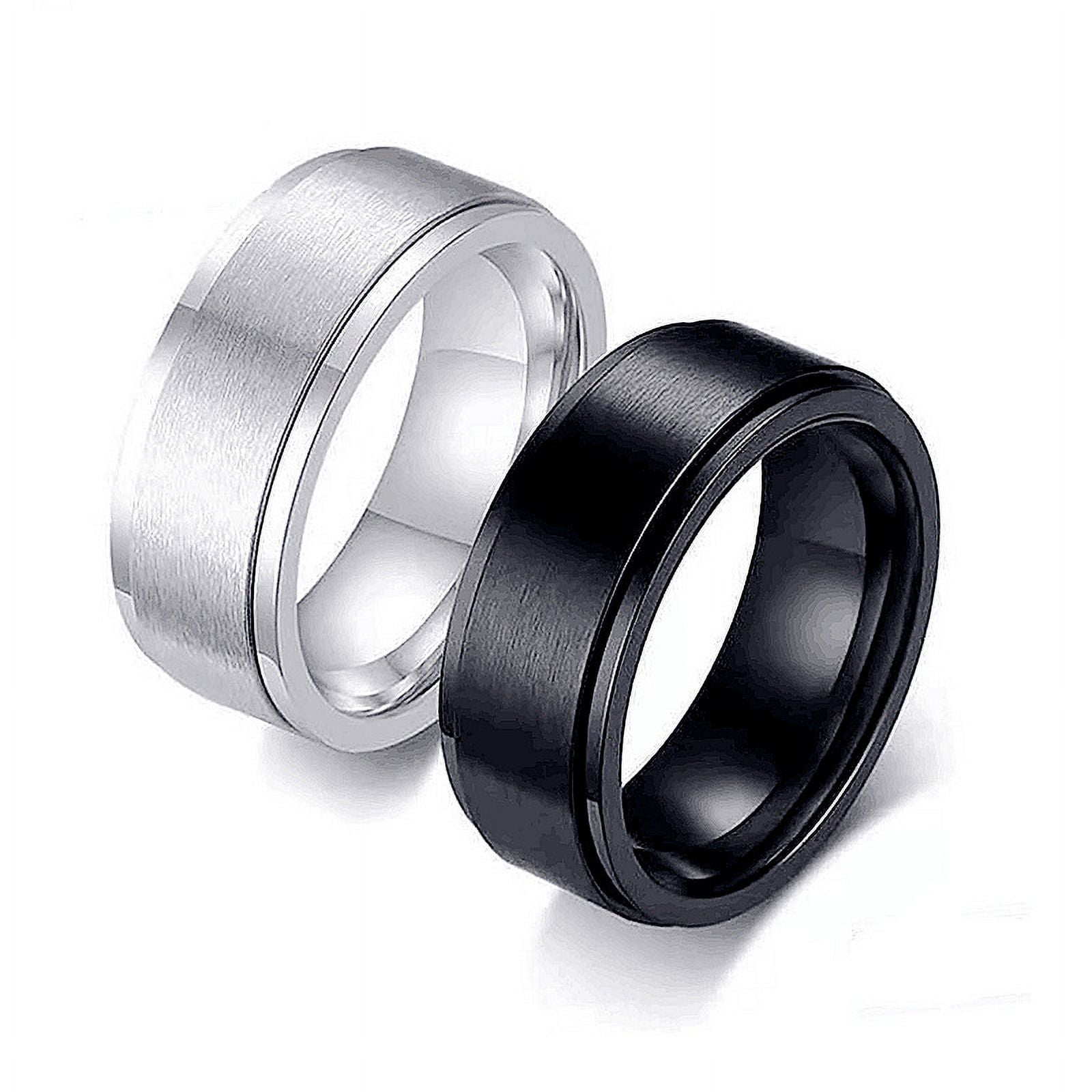 8mm Stainless Steel Twist Wedding Band Half-size design, unisex nickel ...