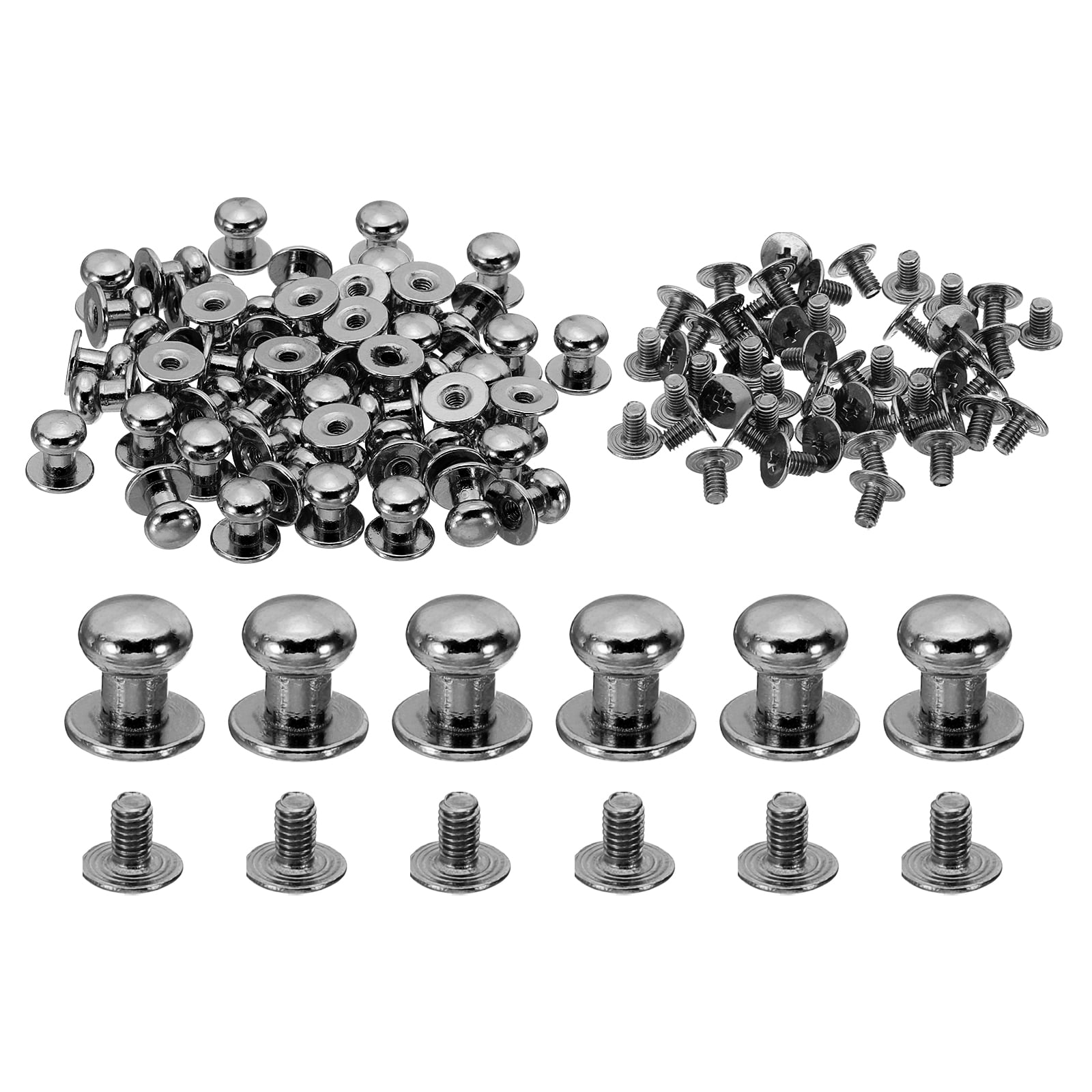 8mm Studs for Clothing, 50 Sets Studs and Spikes Leather Rivets Screw ...