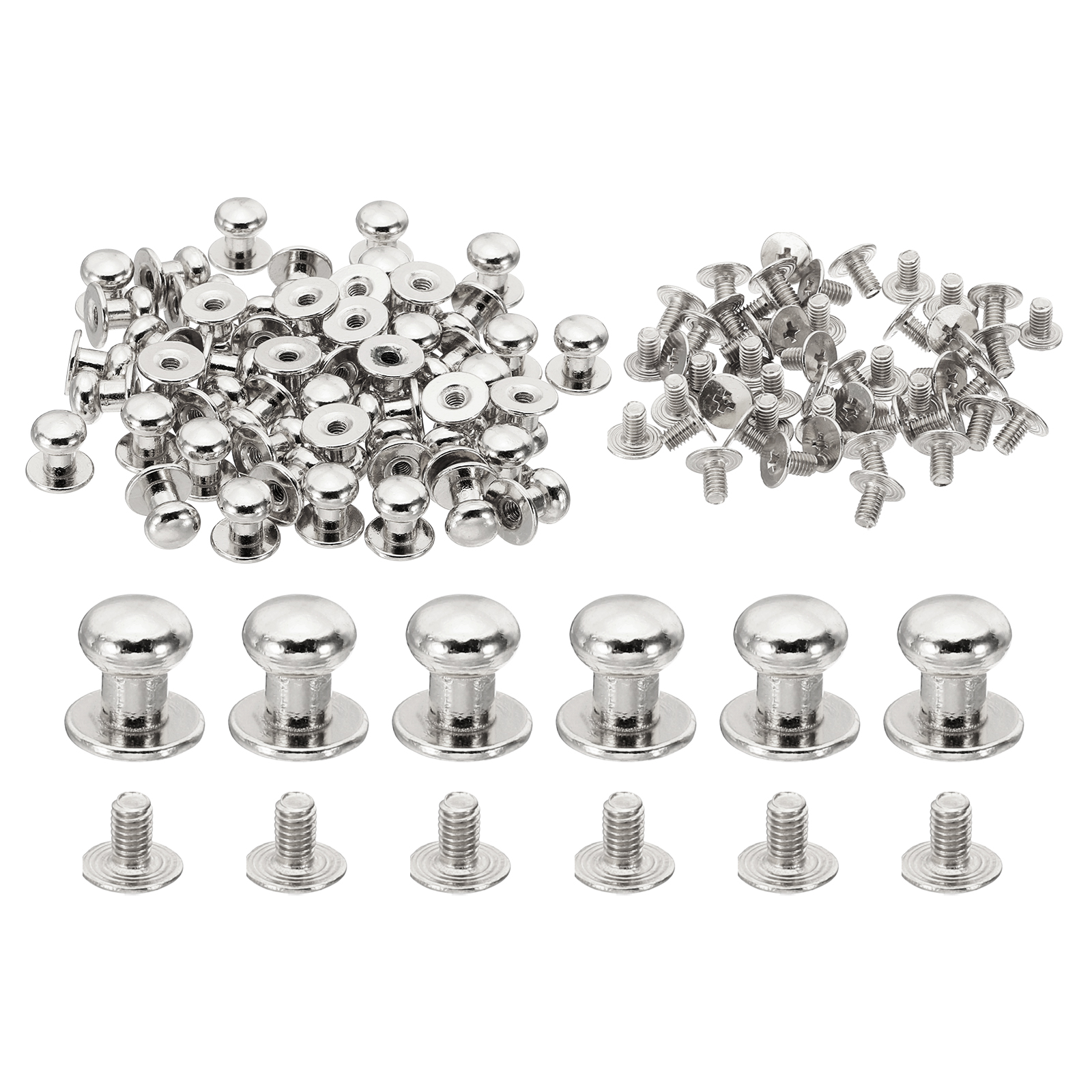 8mm Studs for Clothing, 50 Sets Studs and Spikes Leather Rivets Screw ...