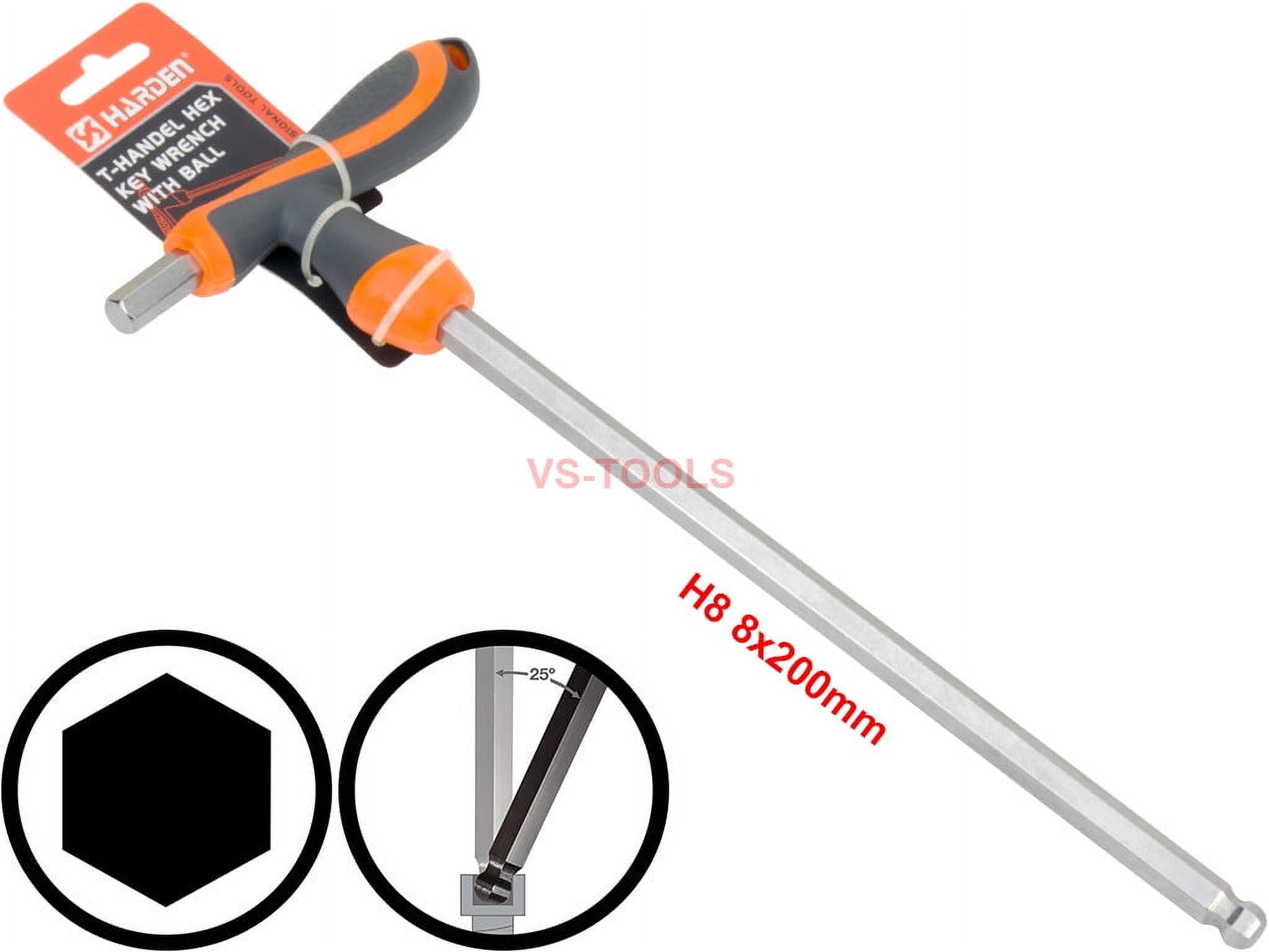 8mm T-Handle Hexagon Torque 6Point Hex Key CRV TPR Screwdriver Wrench ...