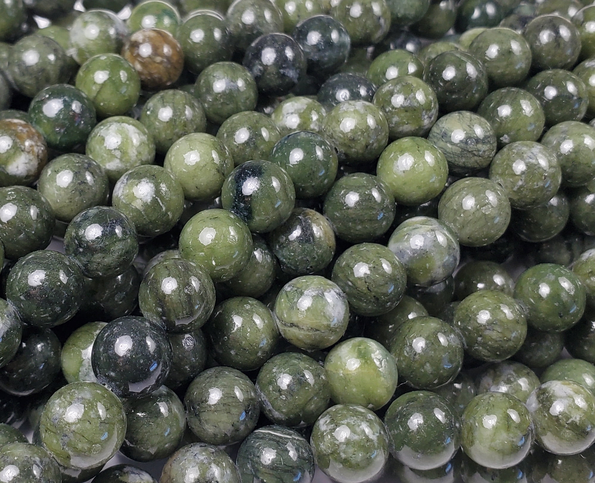 8mm Taiwan Green Jade Round Beads Genuine Gemstone Natural Jewelry ...
