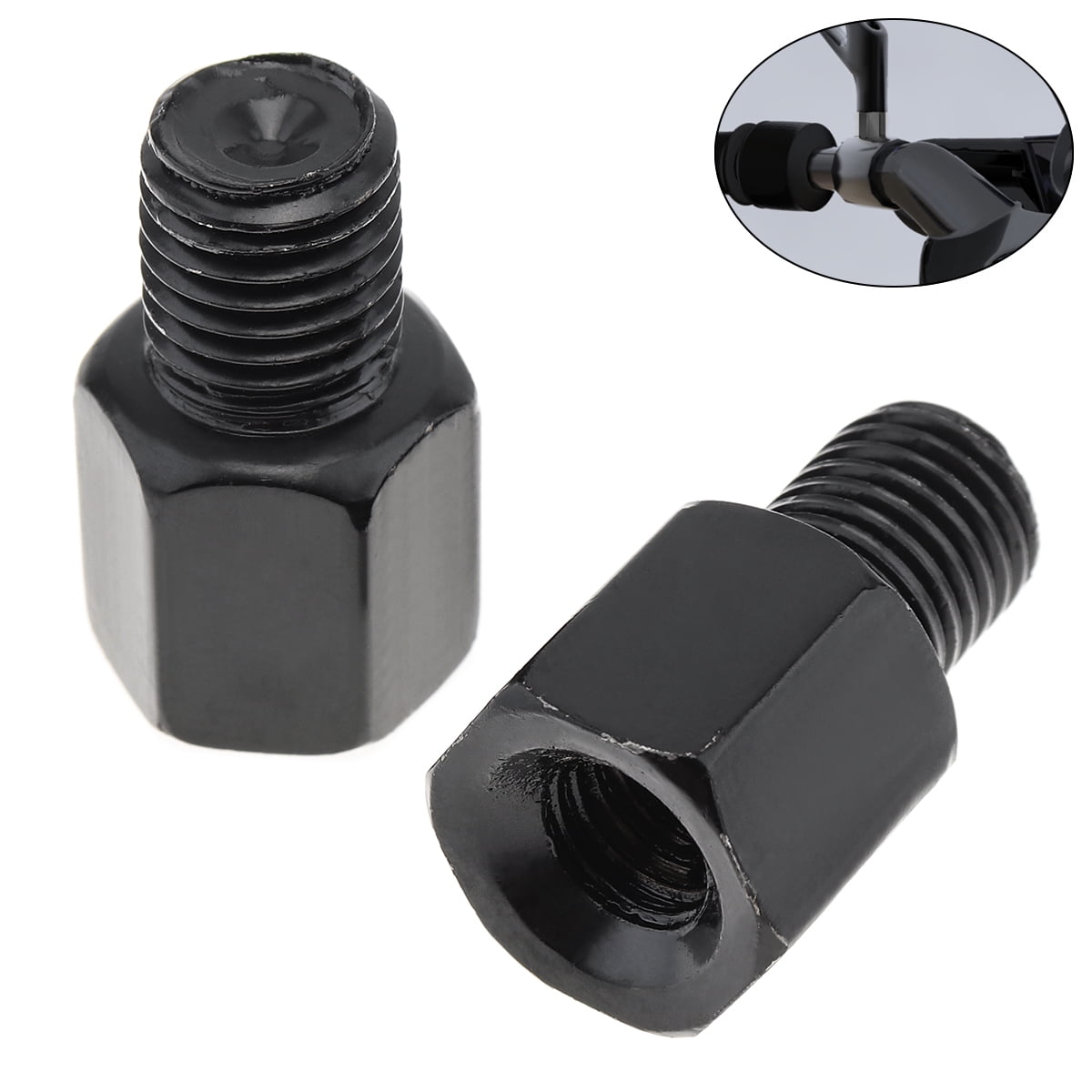 8mm To 10mm Anti-clockwise To Clockwise Black Steel Metal Rearview ...