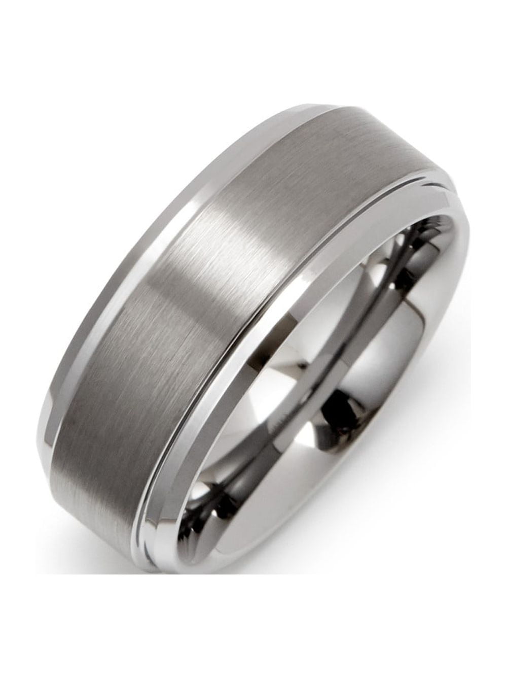 8mm Tungsten Ring with Raised Center, Ring Sizes 9 to 13 - Walmart.com