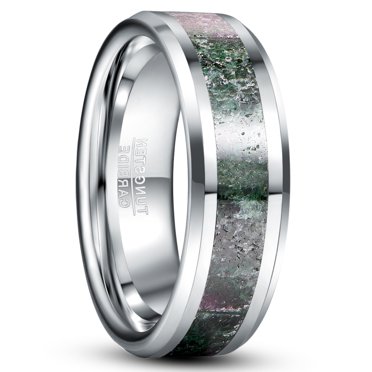 8mm Black Rose Gold Tungsten Carbide Wedding Band Ring for Men Brushed Finish Size 5-15 ...