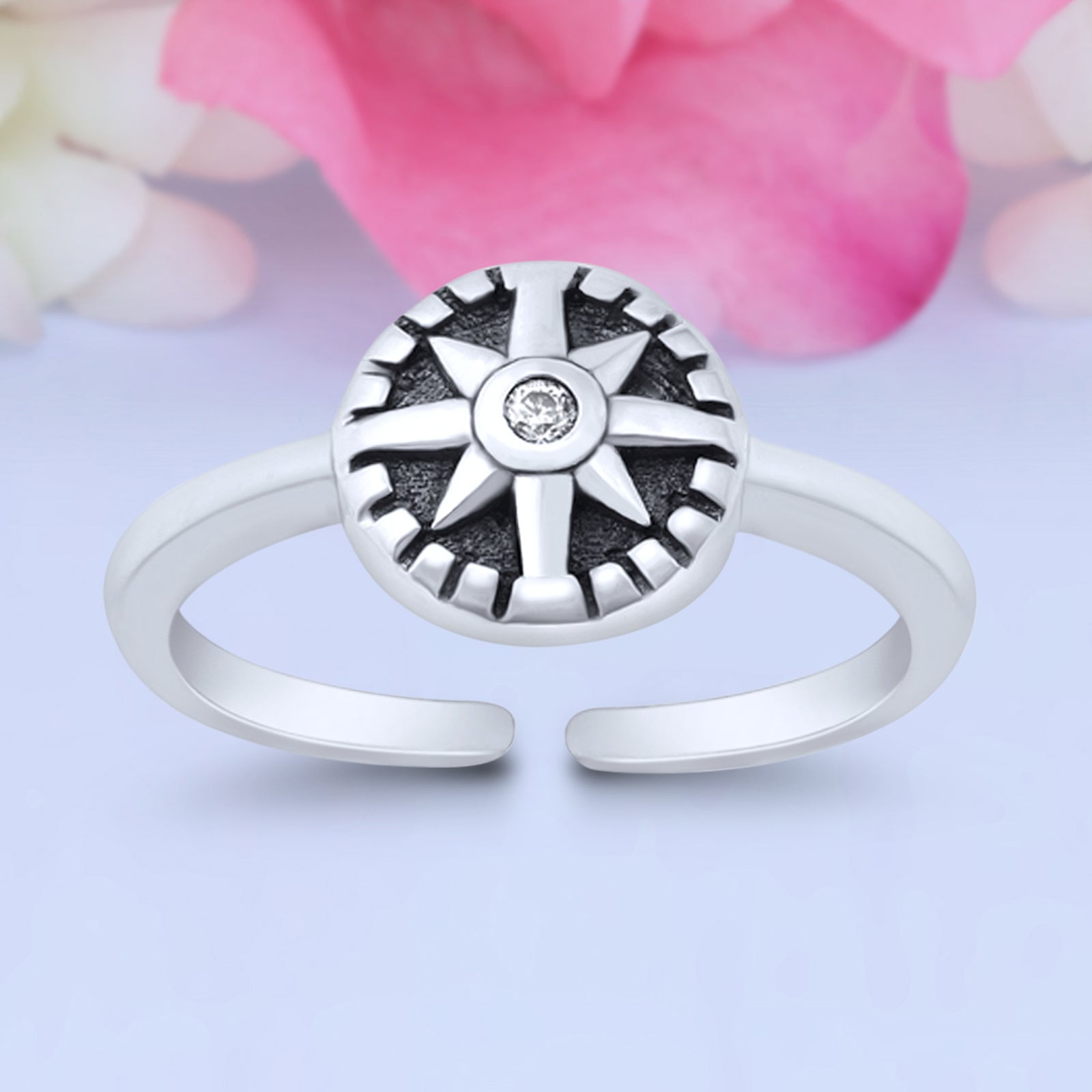 8mm-Twinkle Star Toe Band Ring 925 Sterling Silver Thin Adjustable Stylish Rings for Women ...