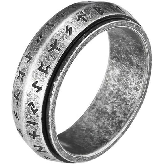 8mm Viking Anxiety Spinner Ring for Men Women Stainless Steel Viking ...