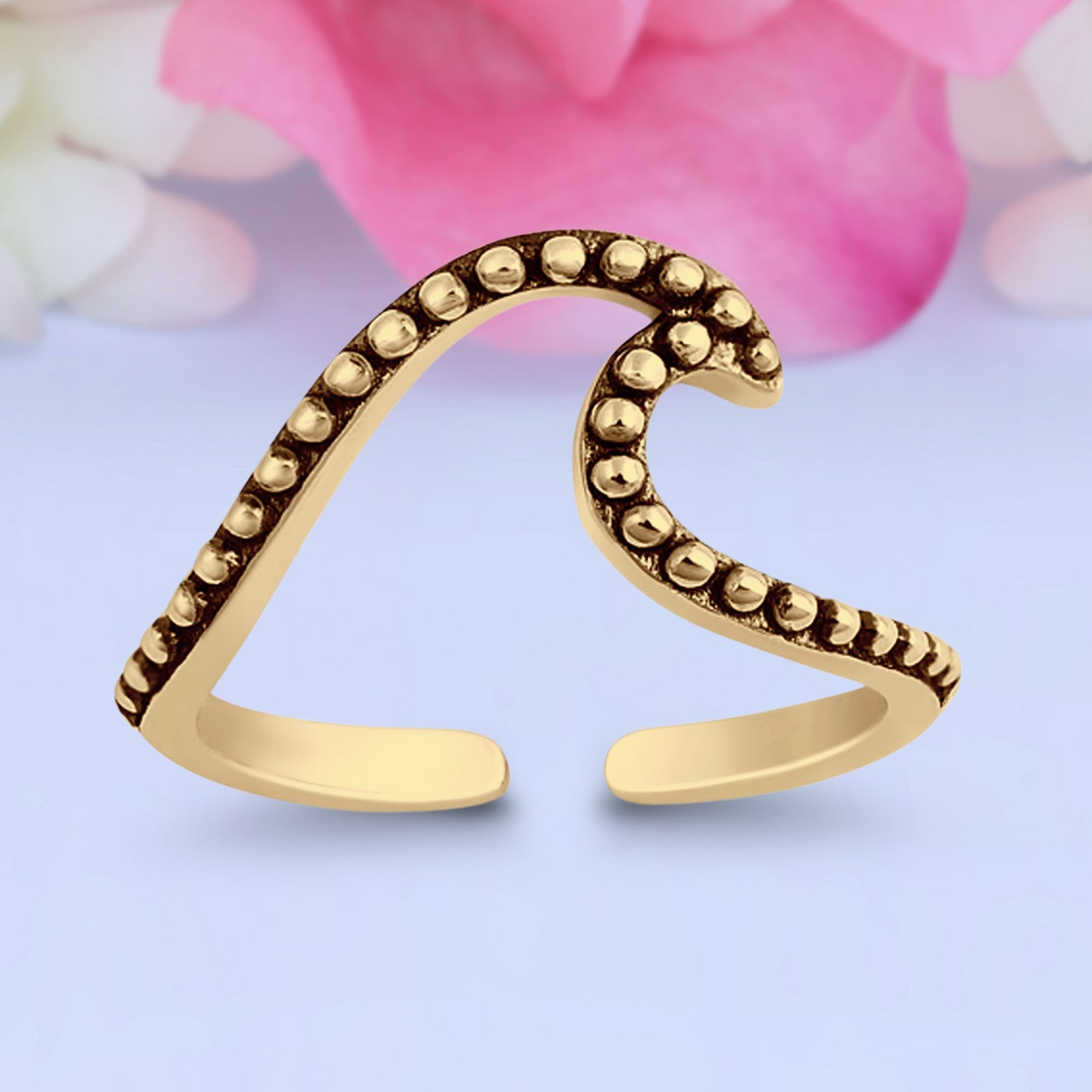 8mm-Wave Toe Band Ring 925 Sterling Silver Thin Adjustable Stylish ...
