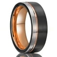 8mm Wide Tungsten Steel Ring Flat Electroplating Two-color Face Black ...