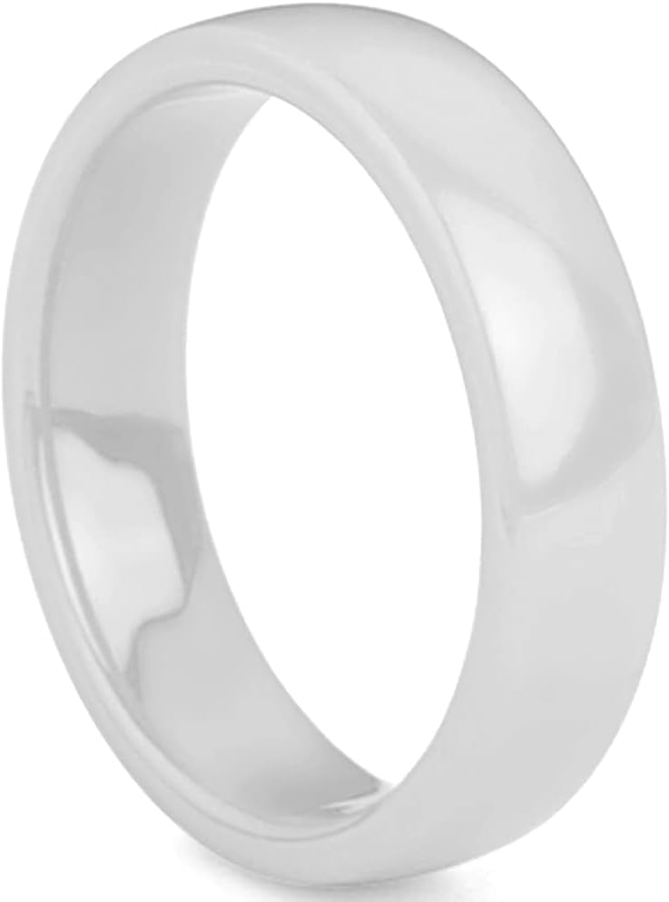 8mm Width High Polished Classic Simple Plain Dome Style Ceramic Wedding ...
