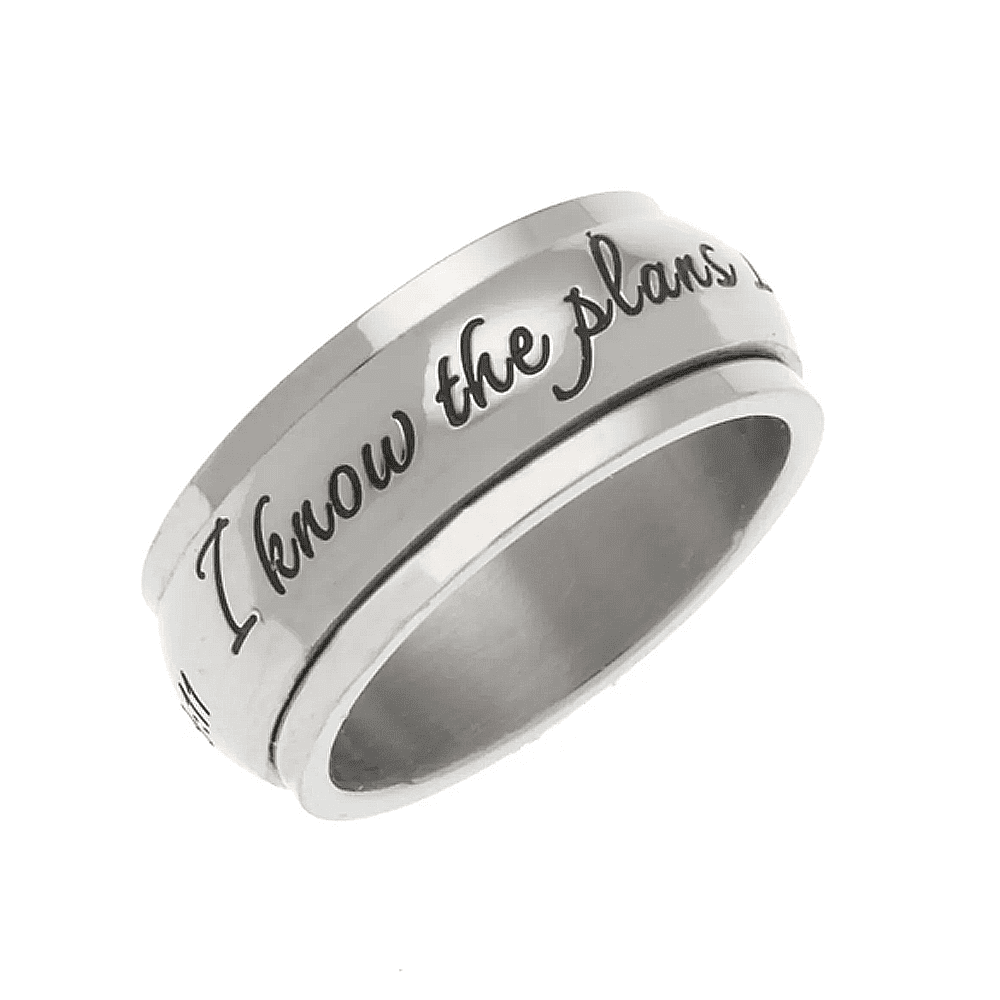 8mm Women's Spinner Ring - I Know The Plans I Have For You Jeremiah 29: ...