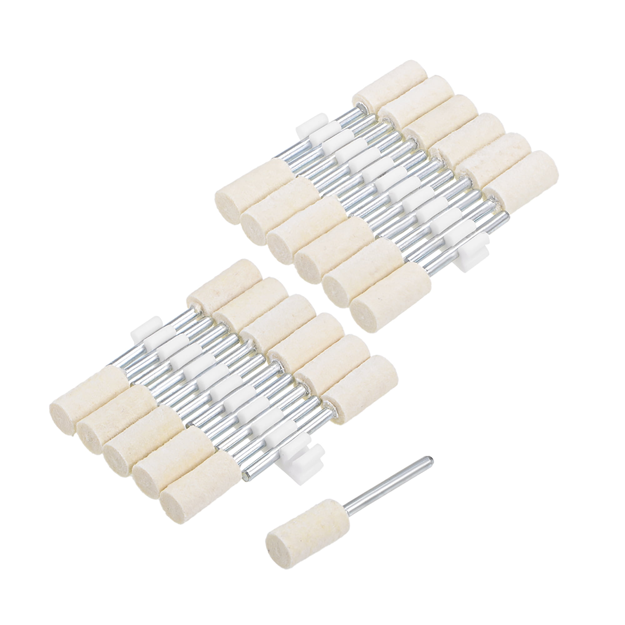 8mm Wool Felt Mounted Points Cylinder Polishing Buffing Wheels Grinding ...