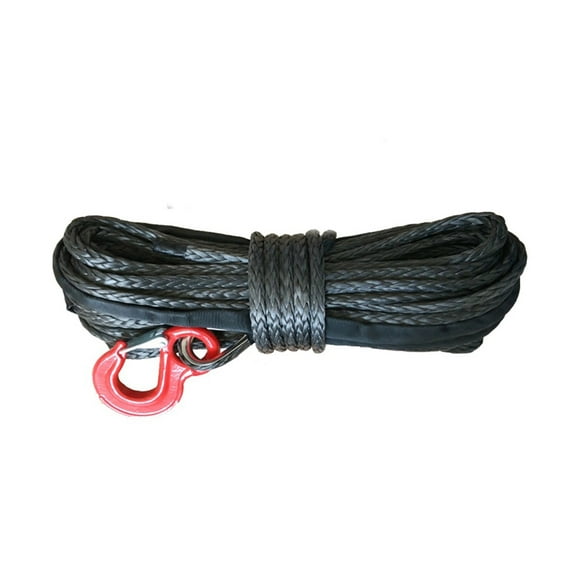 8mm X 30m Winch Line UHMWPE Fiber With Hook Gray Color For Off Road ...