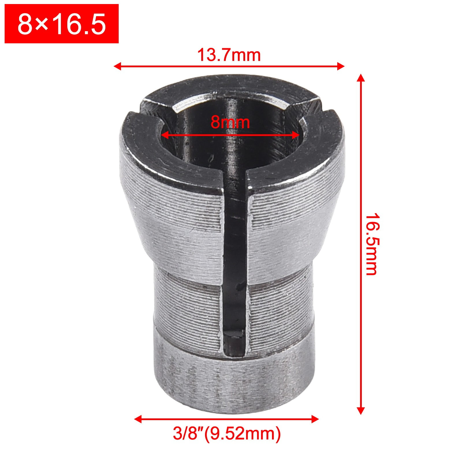 8mm X16.5mm Collet Chuck Adapter Router Carpentry For Engraving Machine ...