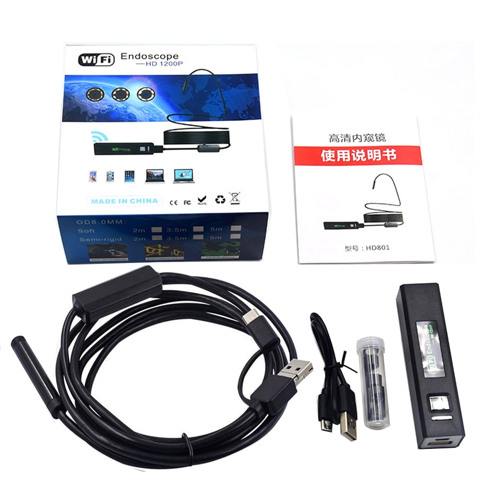 8mm endoscope camera 1200p wifi drain pipe engine inspection camera ...