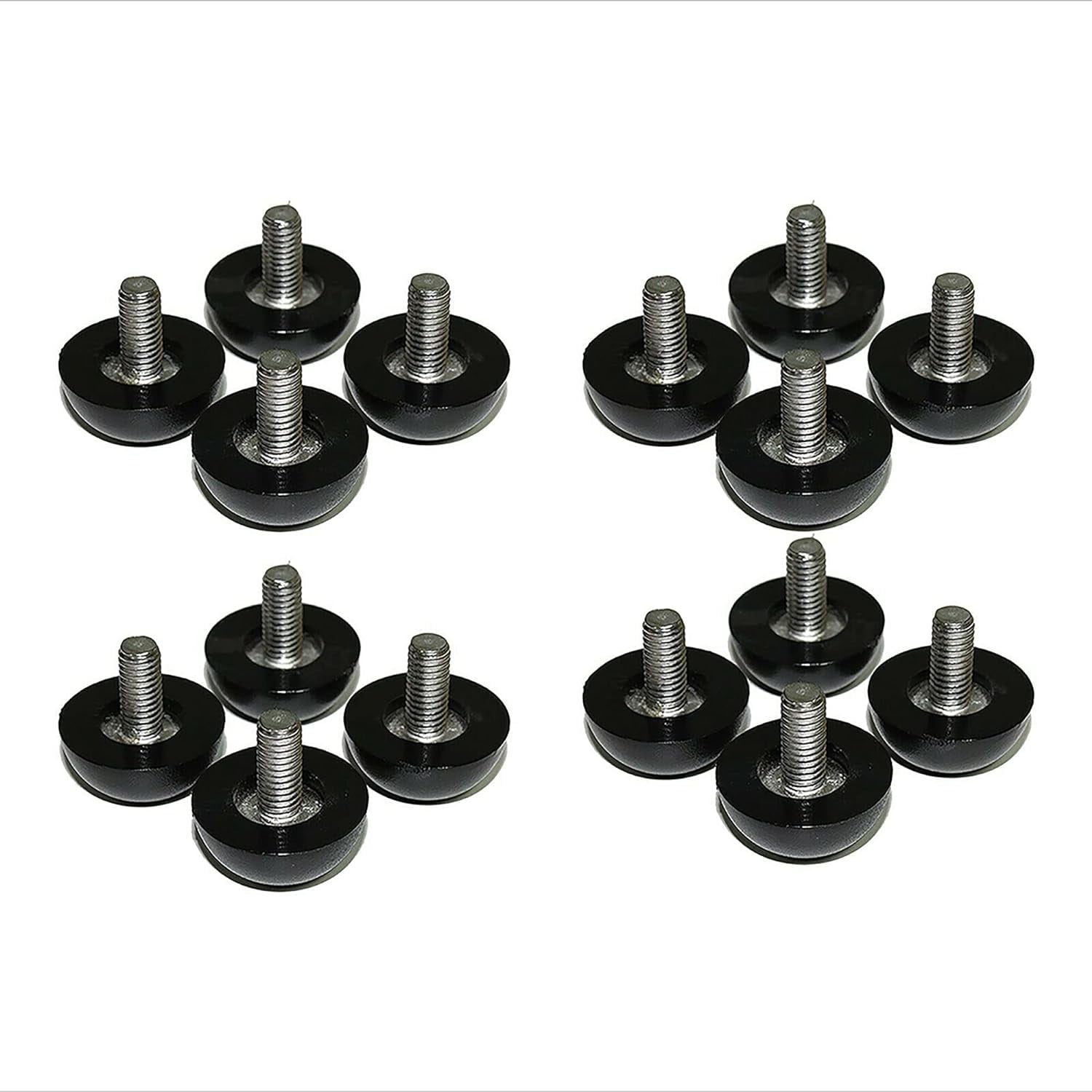 8mm x 1/2" Long Thread Stud Adjustable Glides for Patio Furniture Black ...