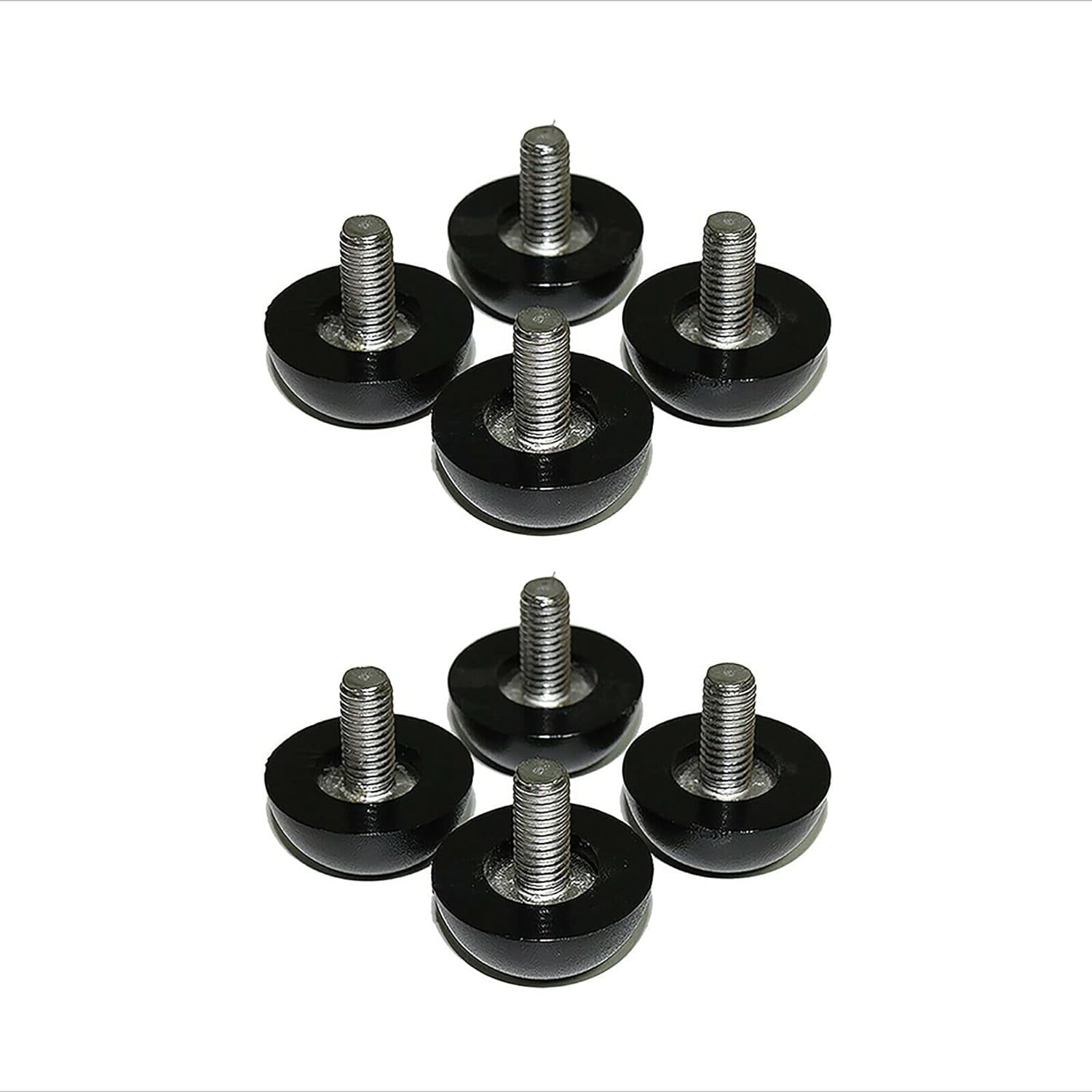 8mm x 1/2" Long Thread Stud Adjustable Glides for Patio Furniture Black ...