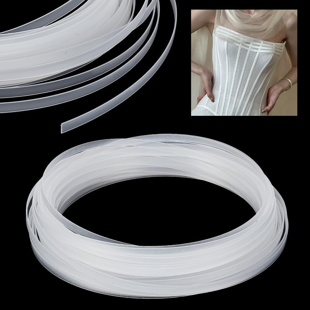 8mm x 1.5mm x 20 Yards Corset Boning for Sewing Corset Strip Bone Bra ...