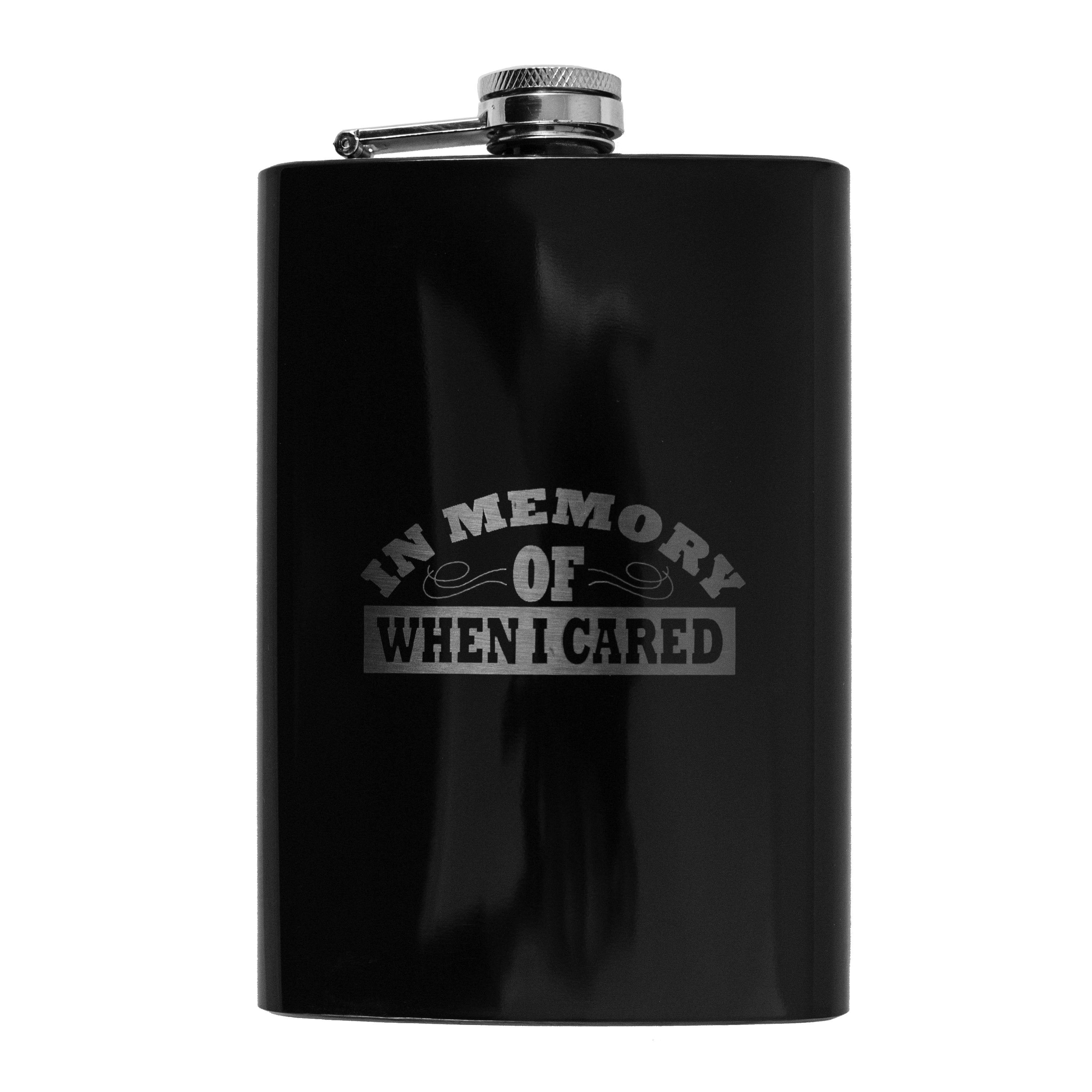 8oz BLACK In Memory of When I Cared Flask L1 - Walmart.com