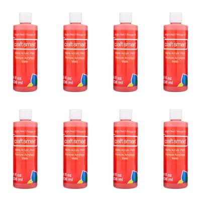 8oz. Bright Red Acrylic Paint by Craft Smart - Non-Toxic Paint for ...