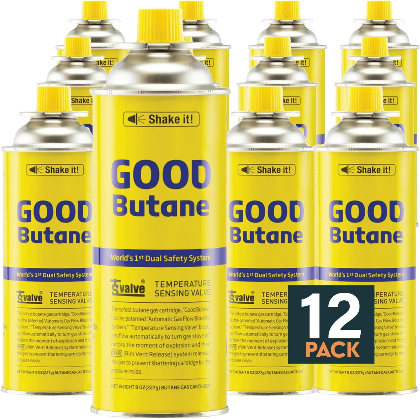 8oz Butane Fuel Canisters Cylinders with Dual Safety System for ...