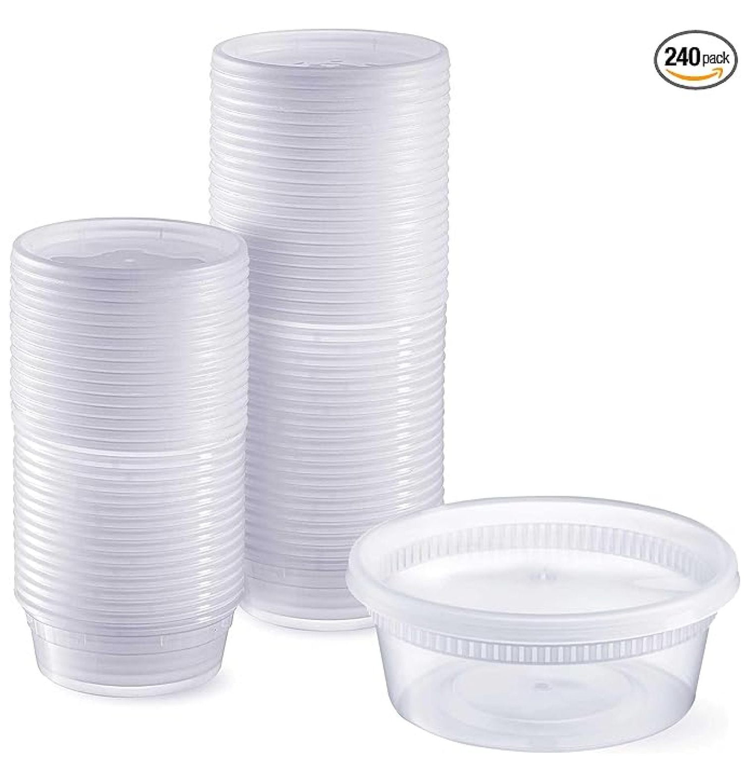 8oz Deli Containers with Lids (240 Pack), Recyclable PP, Microwavable ...