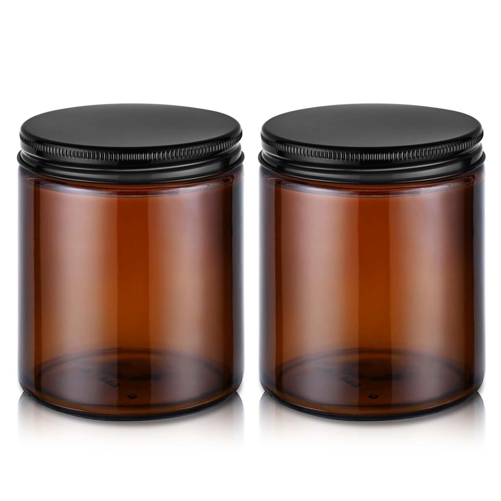 8oz Glass Jars with Metal Lids, 2 Pack Candle Jars with Blank Labels ...