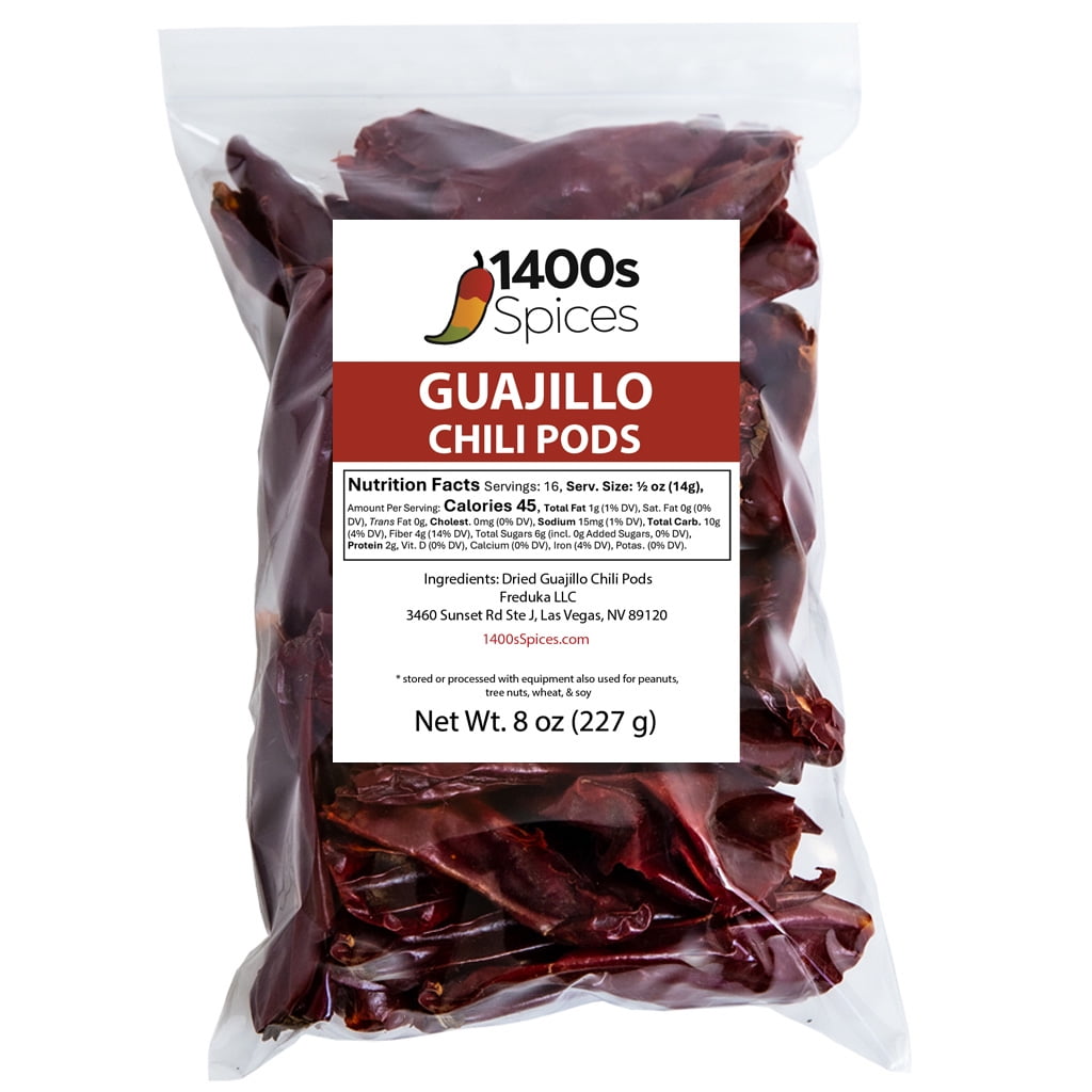 1400s Spices Guajillo Stemless Chile, Medium Heat Dried Red Mexican ...