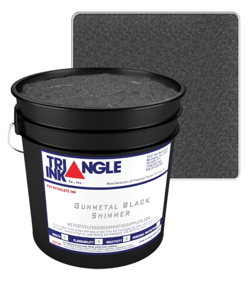 8oz Gunmetal Black Shimmer Ink - Half Pint Glitter Screen Printing Ink ...