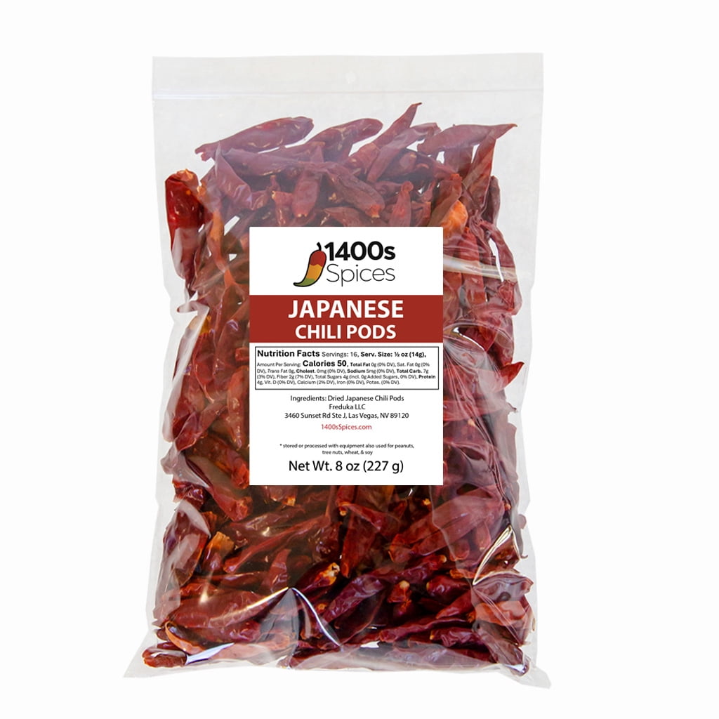 1400s Spices - 8oz Japones Dried Whole Chile Peppers, Japanese Red ...