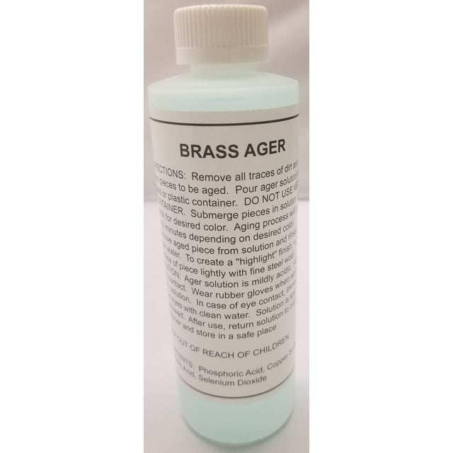 8oz. (Ounce) - Brass Ager Darkening Solution antique vintage old metal ...
