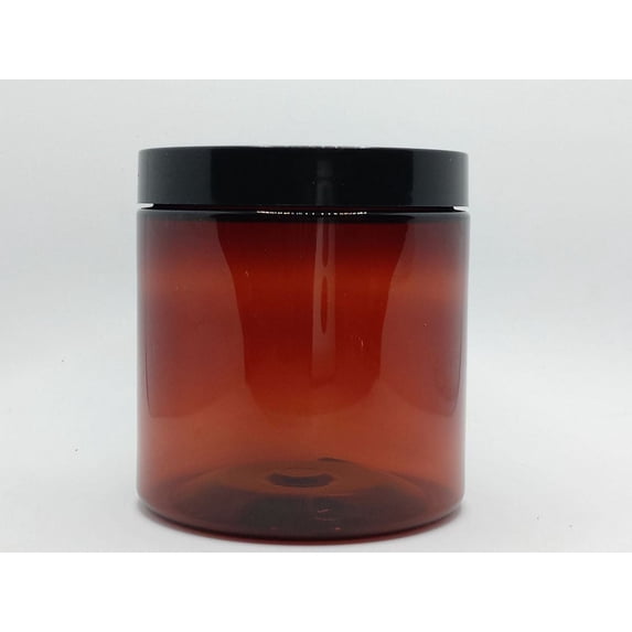 Walmart 8oz Amber Plastic Jars with Lids 12 Pack - Small Bulk Storage ...