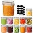 8oz Small Airtight Glass Jars Set of 12 with Lid Food Storage Jar Round ...