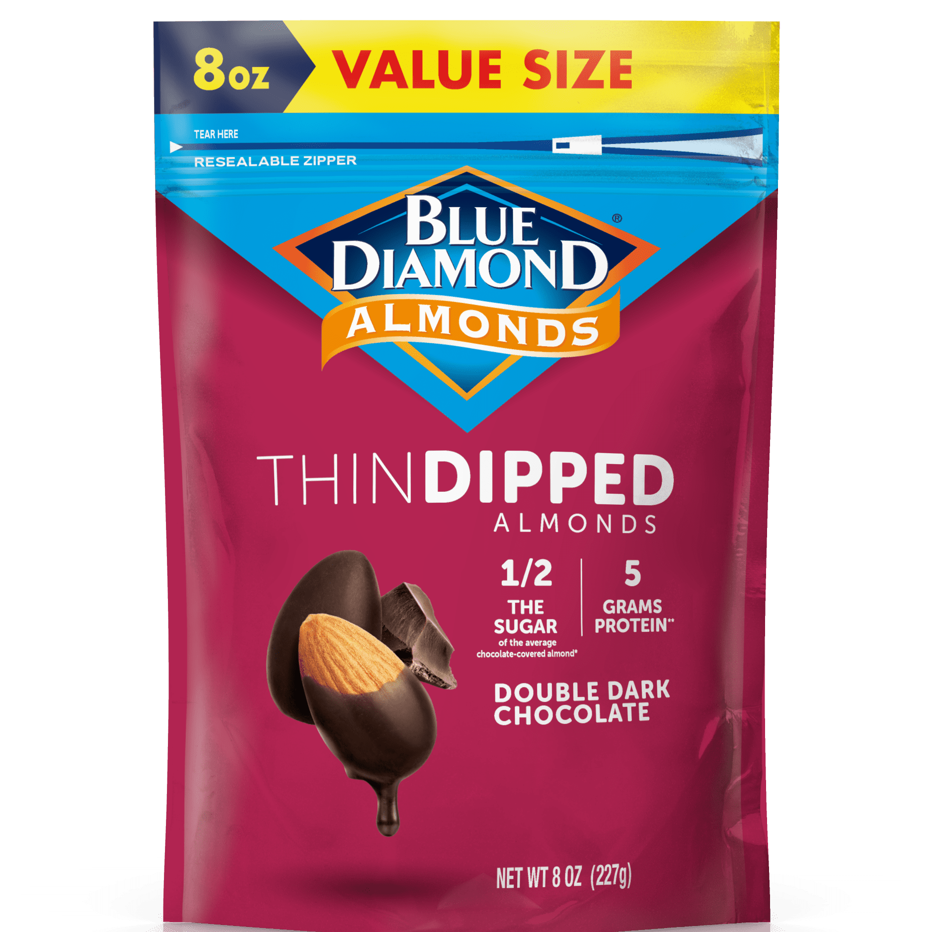 Blue Diamond Almonds, Thin Dipped Double Dark Chocolate Almonds for ...