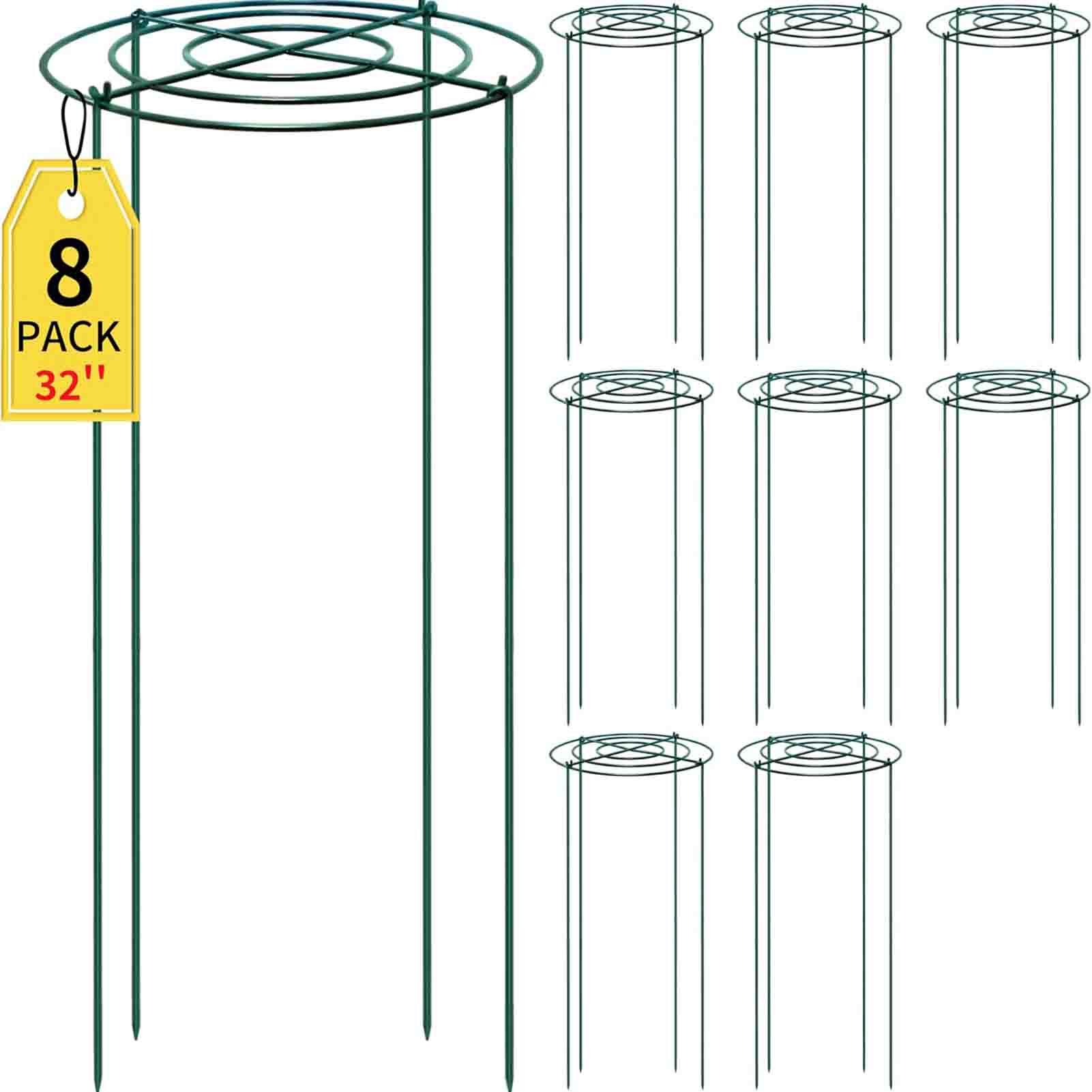 8pack Peony Cages and Supports,32"Four Legs Peony Cage,Heavy-Duty ...