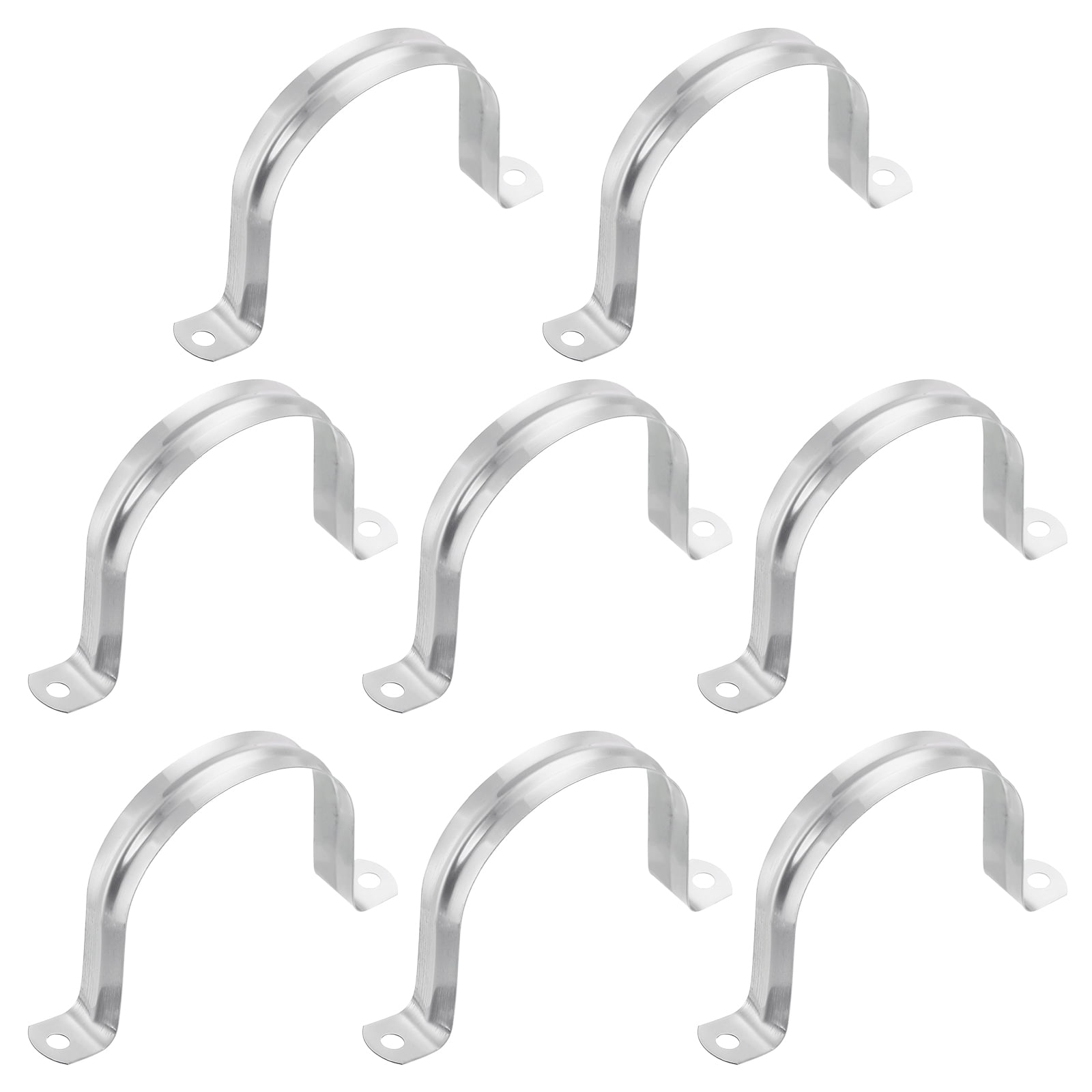 8pack Rigid Pipe Strap Fit 3 Inch (75mm) Tube OD, 2 Holes Stainless ...