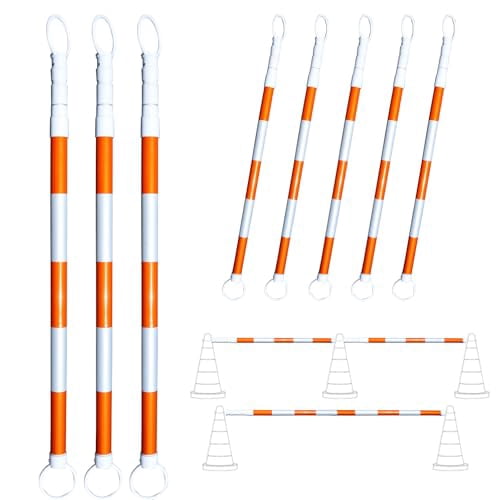 8pack Traffic Cone Bar 4 to 9FT Retractable Bars Perfect for Driveway ...
