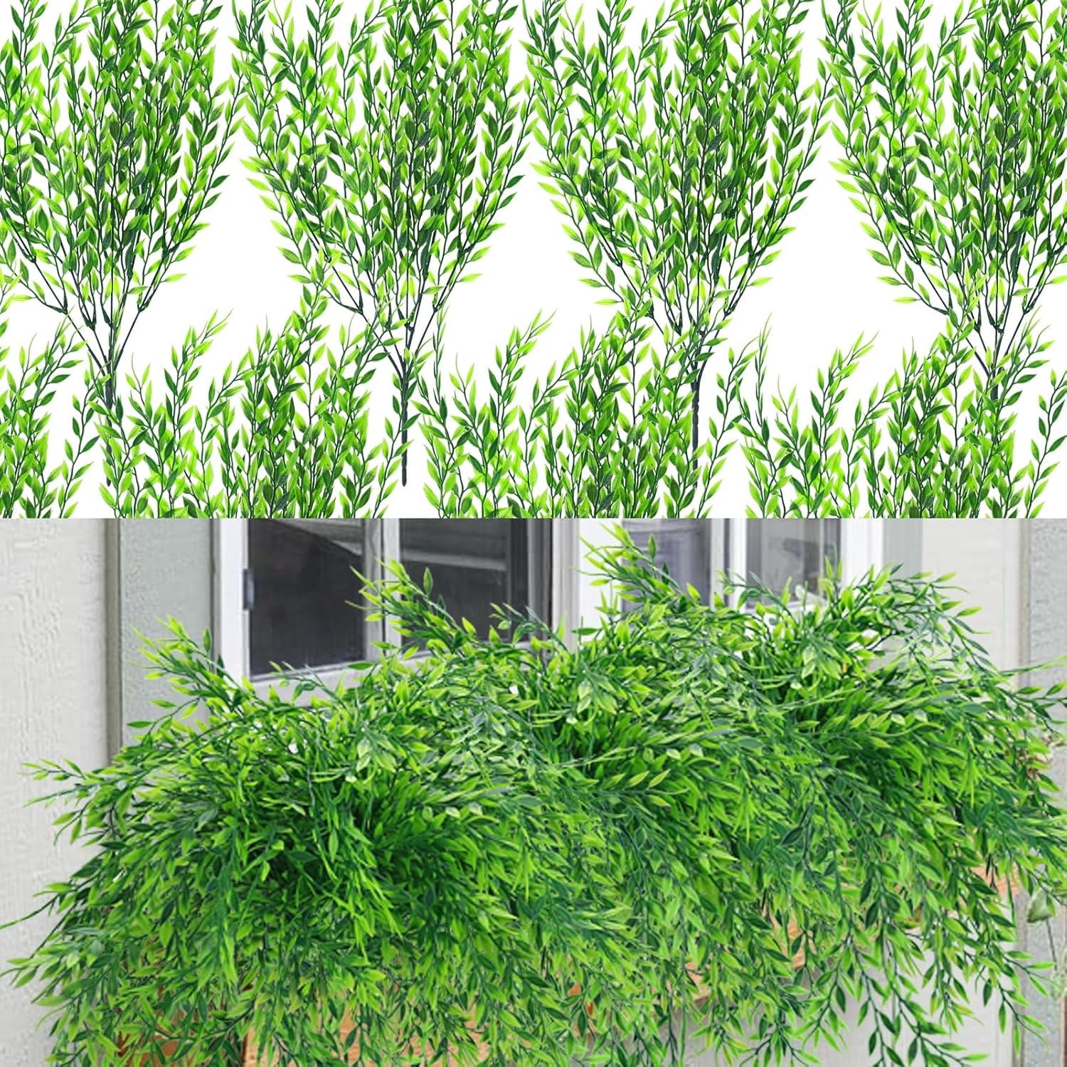 8pack Weeping Willow Set Artificial Greenery Sterms Ivy Vine Faux ...