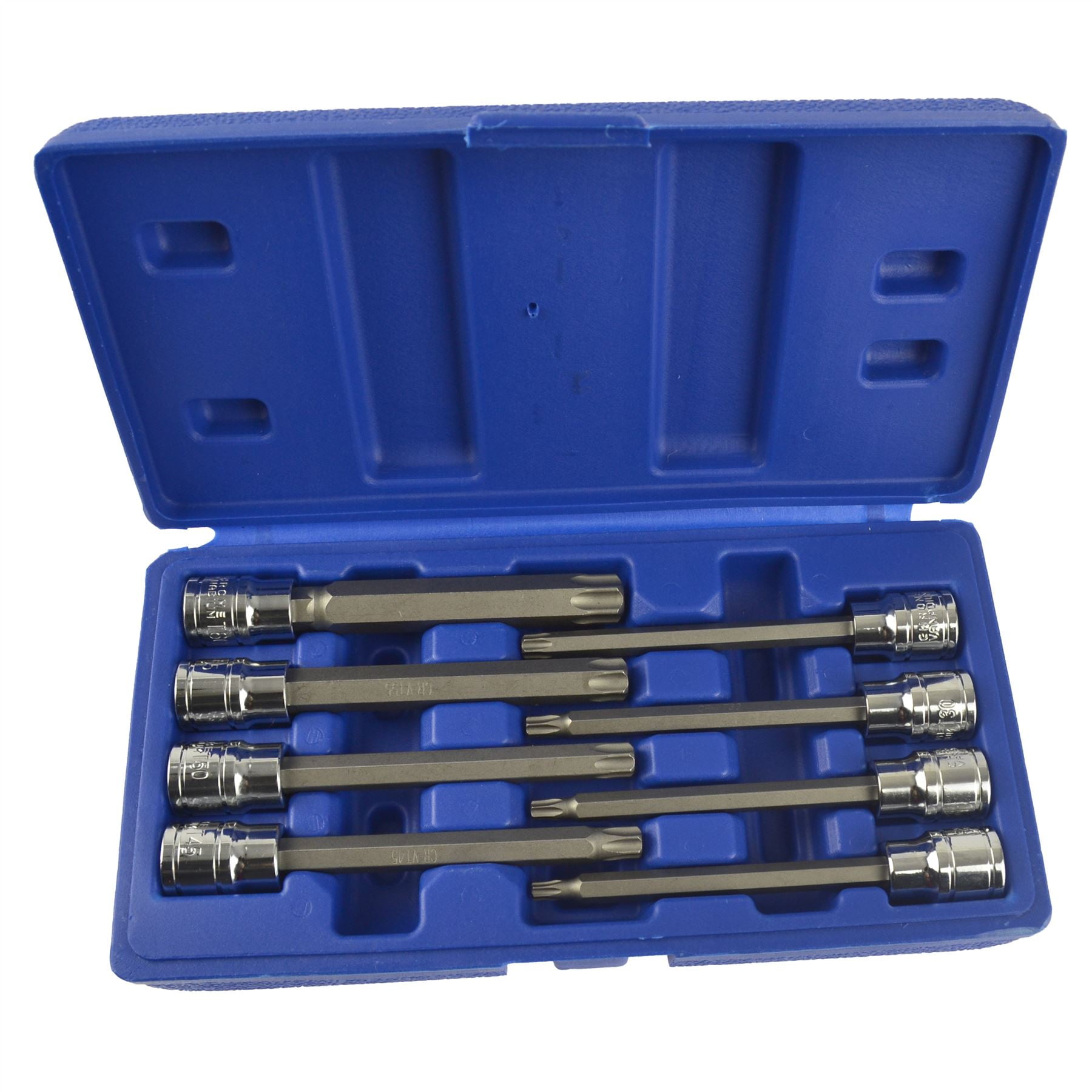 8pc 3/8" Drive T25-T60 Star Torx Socket Bit Set Ratchet Torque 110mm ...