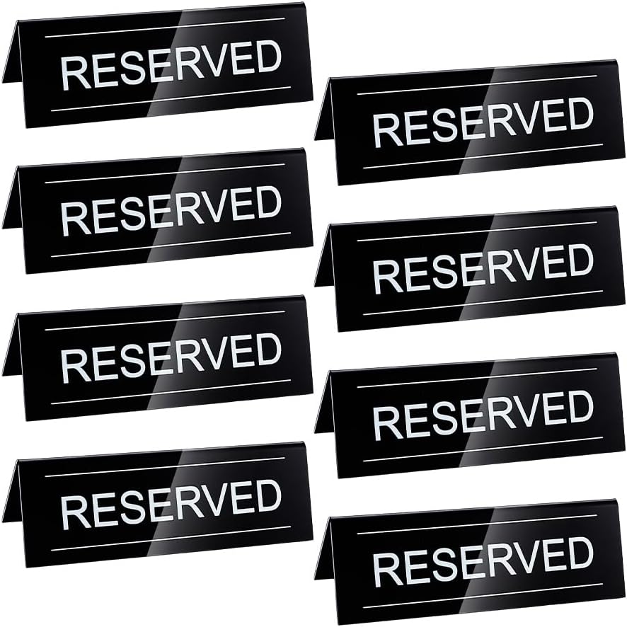 8pc 8Pcs Reserved Table Signs Acrylic Guest Reservation Table Reserved ...